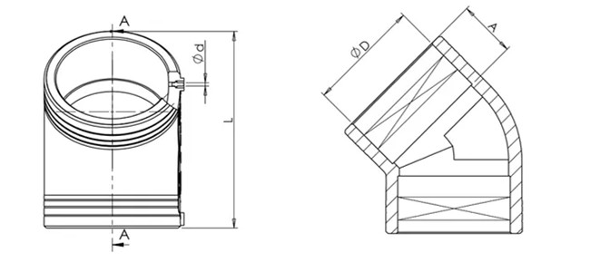SDR11 Thickness HDPE Pipe Fittings Electrofusion Elbow Equal Shape